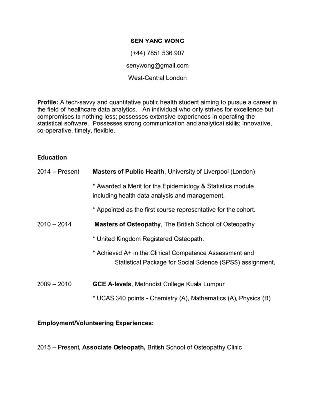 SEN YANG WONG_CV | DOC