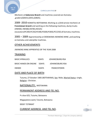 THEMBANI MATSHINGA | PDF