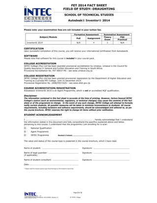 INTEC Autodesk Inventor 2014 Certification | PDF