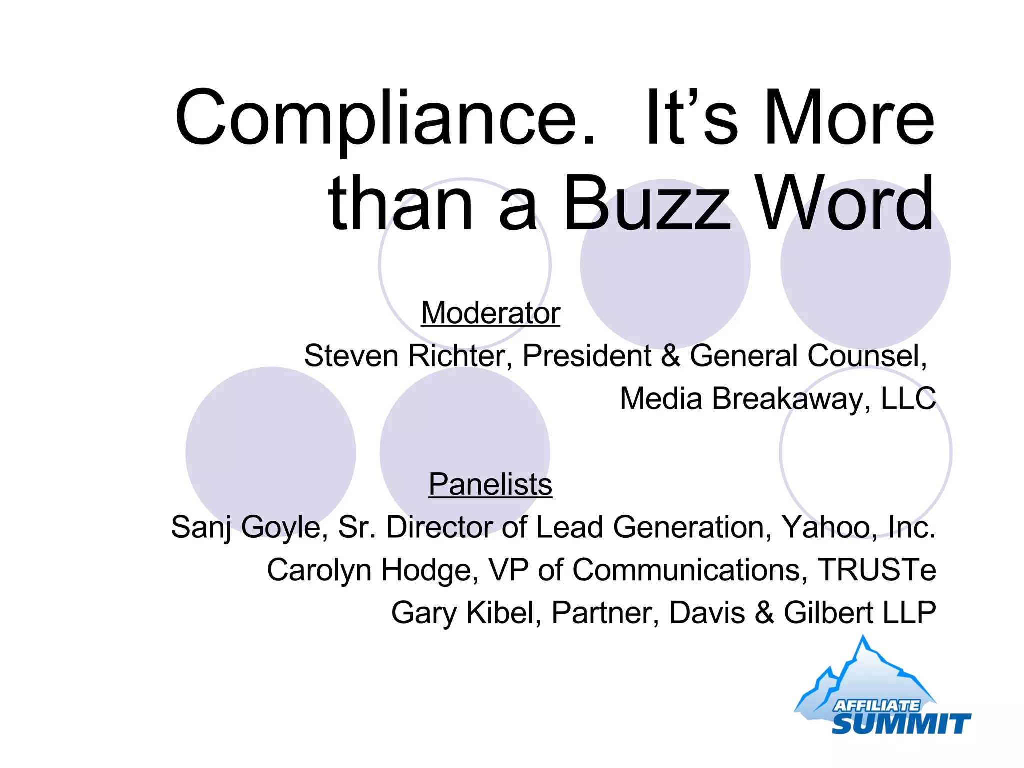 Compliance. It' More Than A Buzz Word | PPT