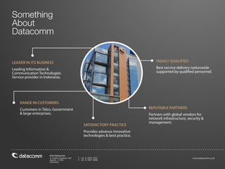 PT. Datacomm Diangraha Company Profile | PPT