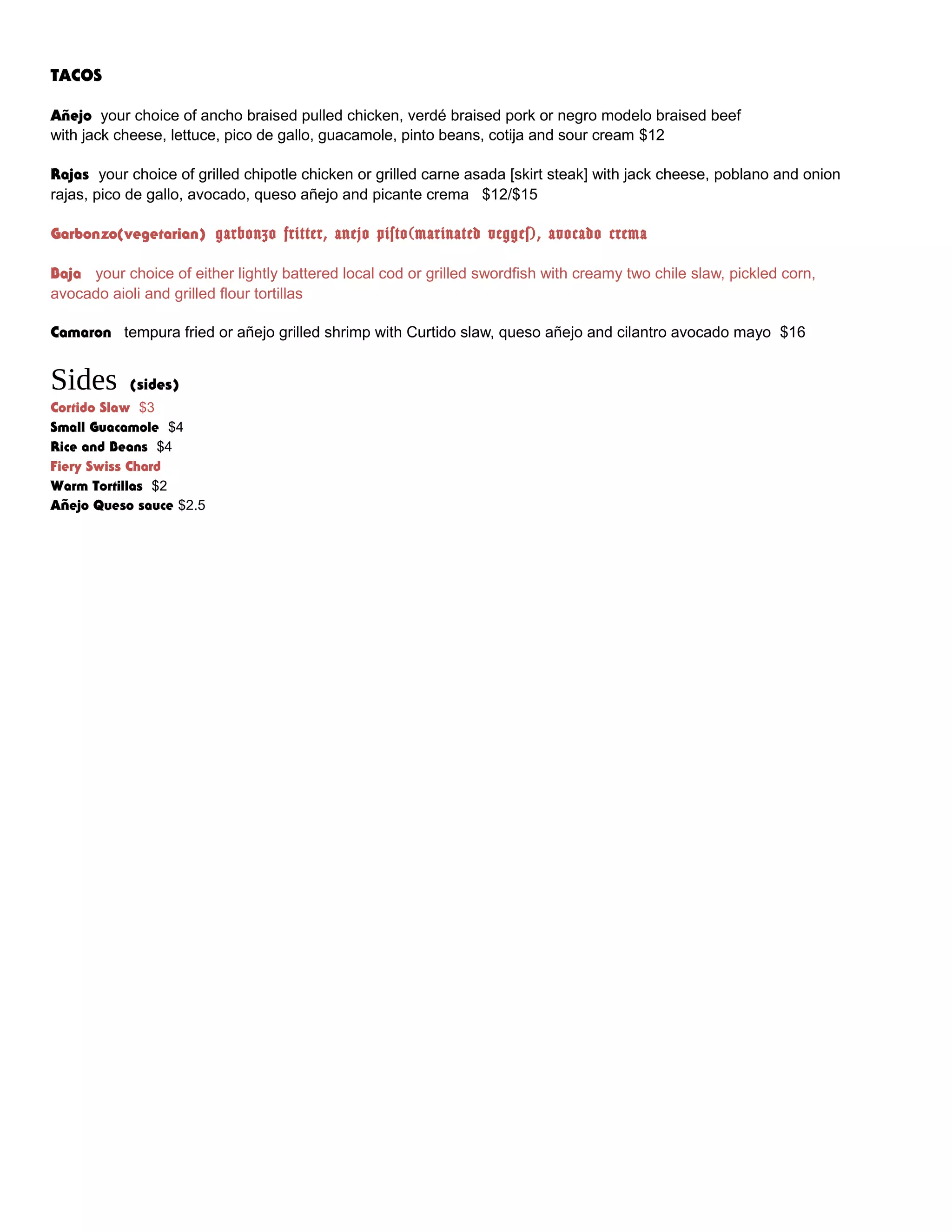 Anejo_dinner menu update summer | PDF