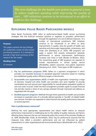 Explore Value Based Purchasing Models in Healthcare | PDF