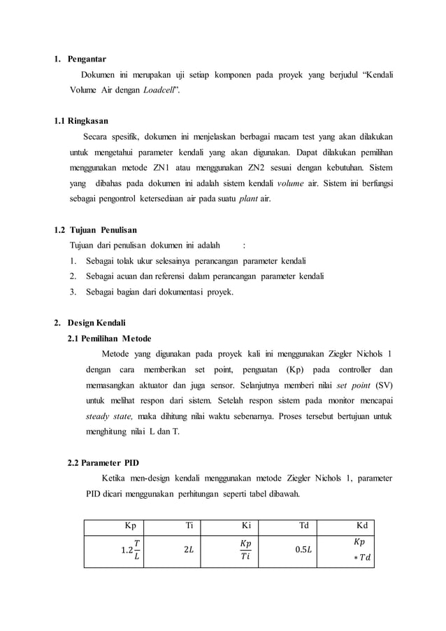 Makalah Pembuatan Water Level Control dengan metode PID 5 | PDF