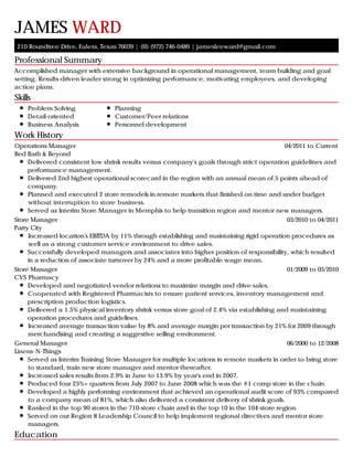 JAMES L WARD Resume 1 (1) | PDF | Business Administration | Business