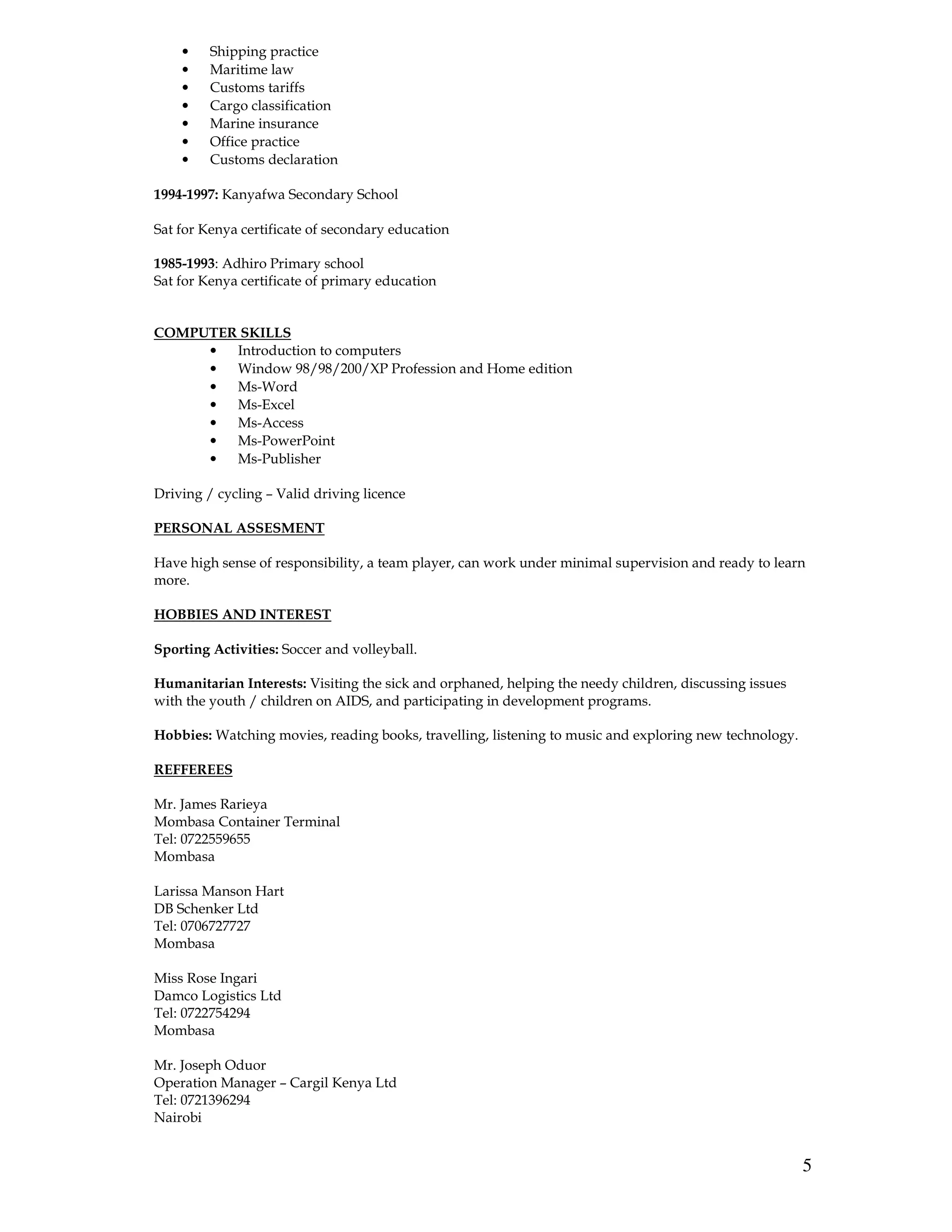 CV - Peter Odedo (PDF) | PDF