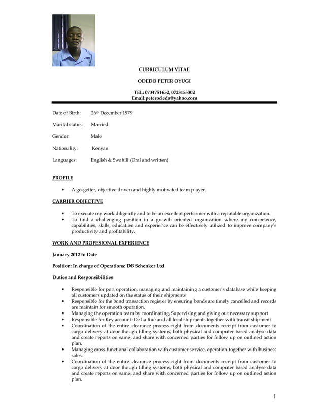 CV - Peter Odedo (PDF) | PDF