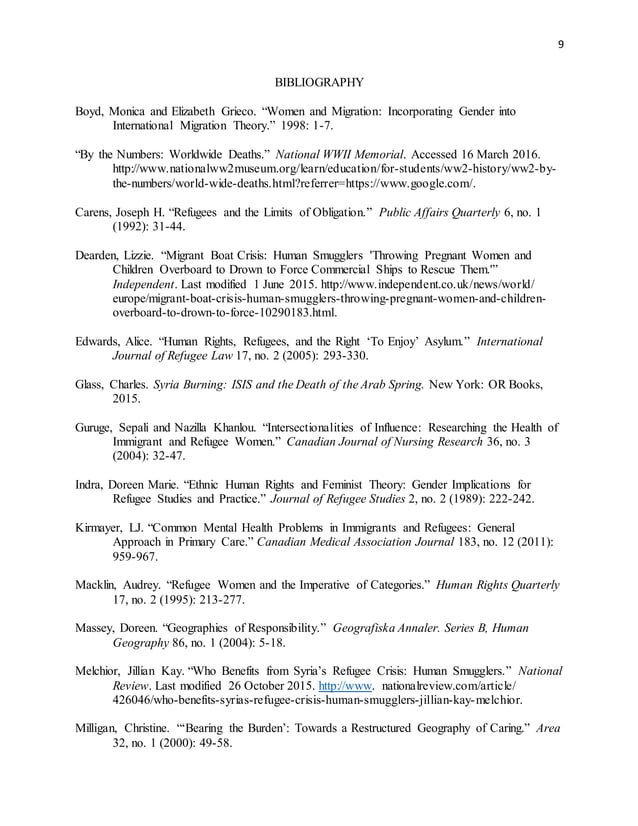 Feminist Analysis of the Syrian Refugee Crisis | PDF