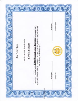 TRID Certificate | PDF