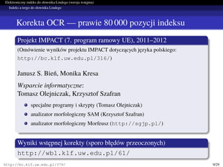 Elektroniczny indeks do słownika Lindego | PDF