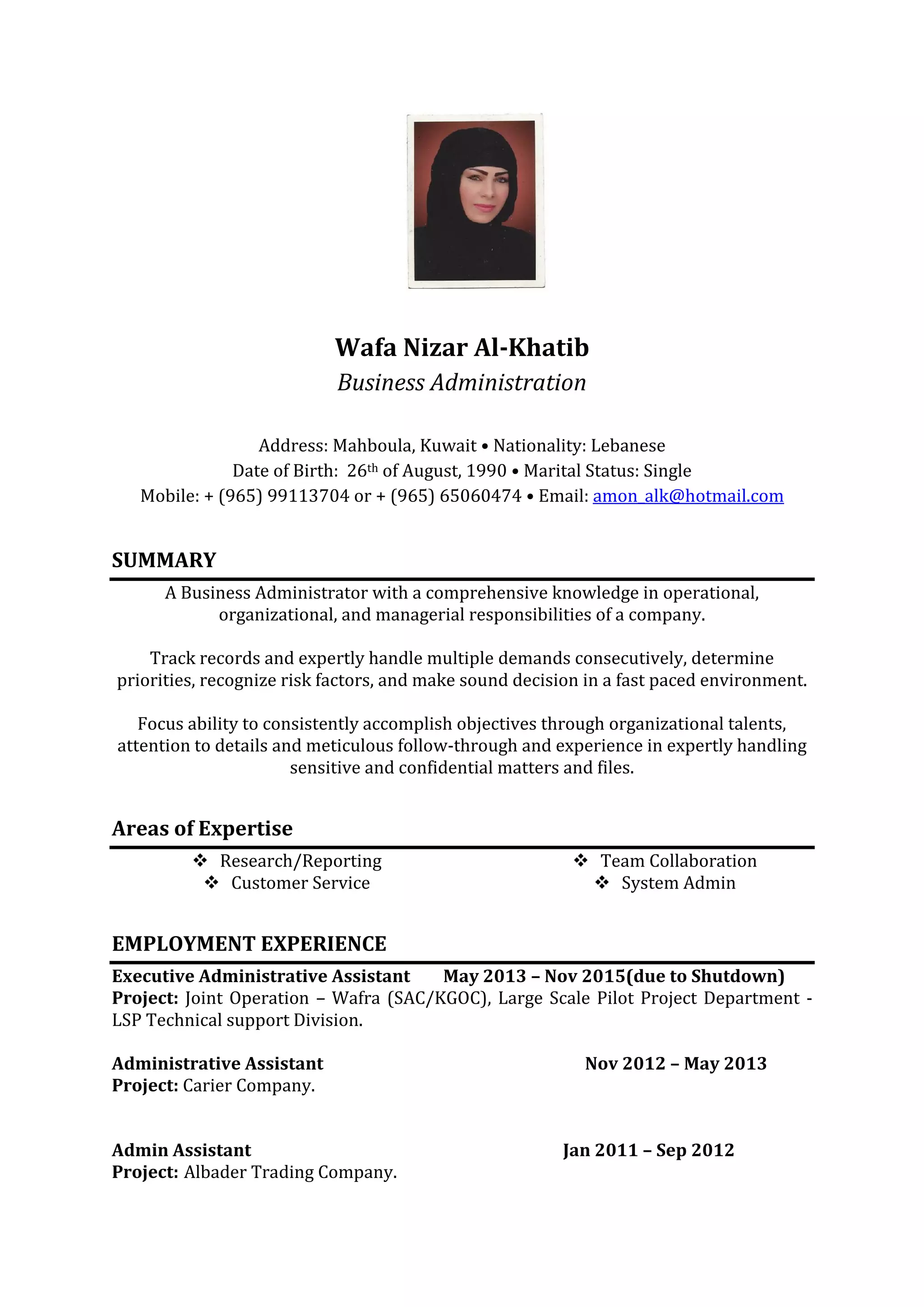 WAFA CV | PDF