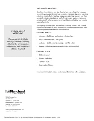 Coaching-Essentials-Overview | PDF