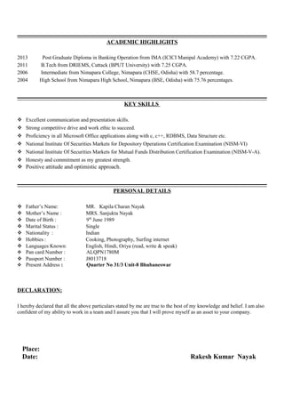 Rakesh Nayak. 06-11-2015 | DOC