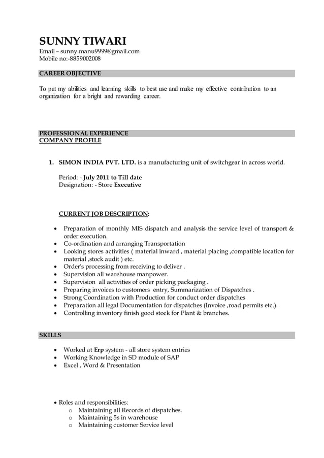 Resume Store Executive | DOCX | Business Administration | Business