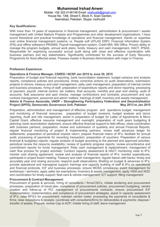 CV for Irshad Anwer, Operations & Finance | PDF