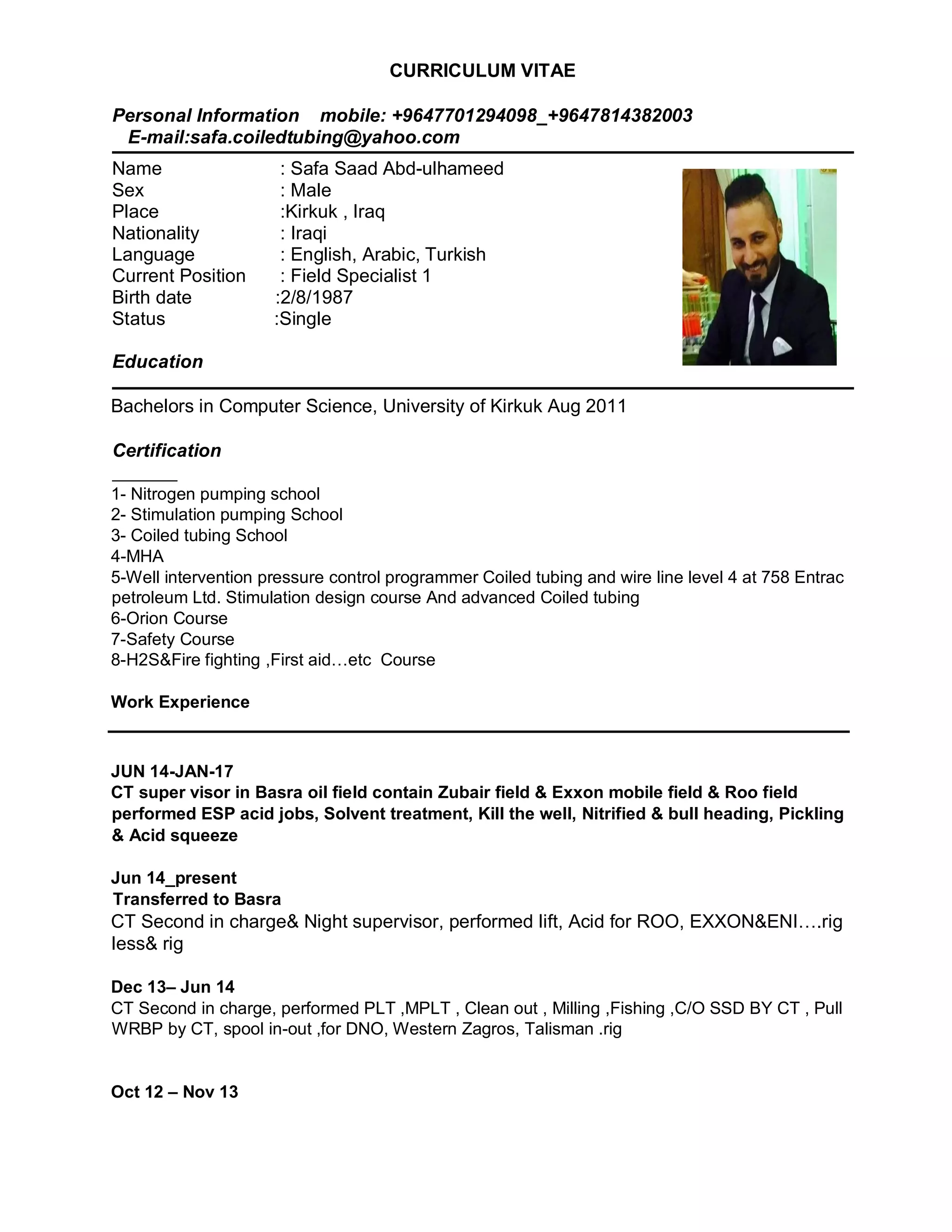 safa alfatih CV | PDF