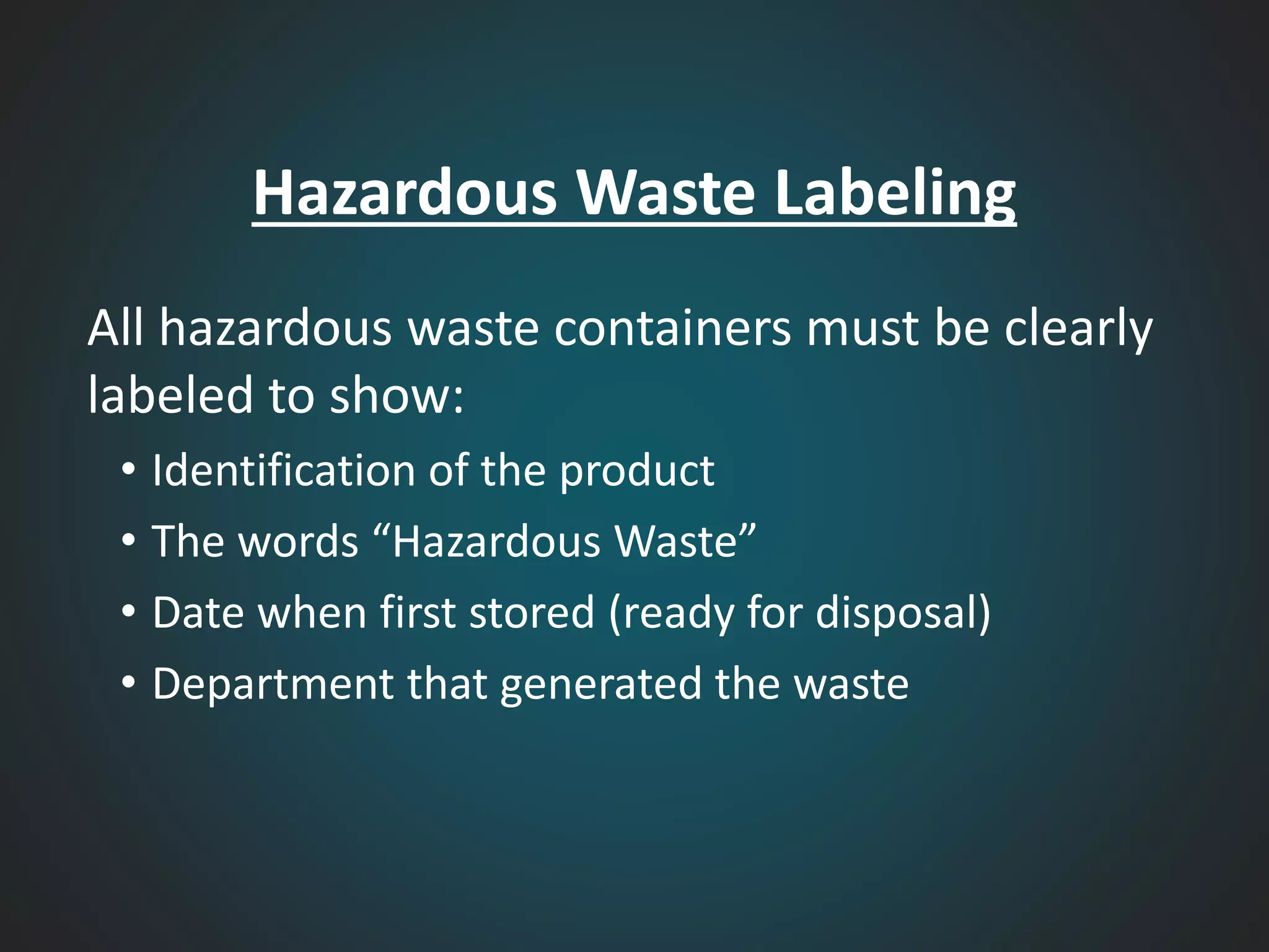 Hazardous Waste Management Training 3-15, GSRMC | PPTX