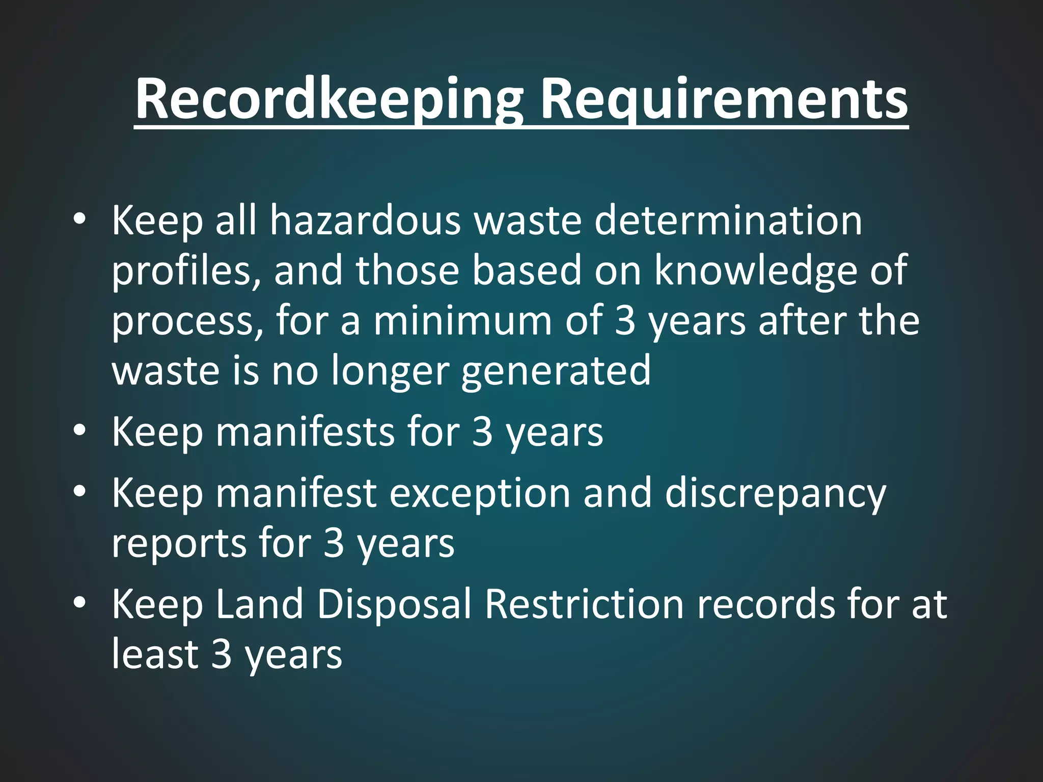 Hazardous Waste Management Training 3-15, GSRMC | PPTX