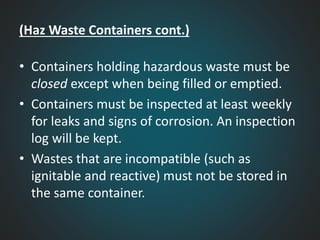 Hazardous Waste Management Training 3-15, GSRMC | PPTX | Business and ...