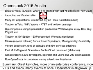 OpenStack Summit Austin 2016 v1.3 | PDF