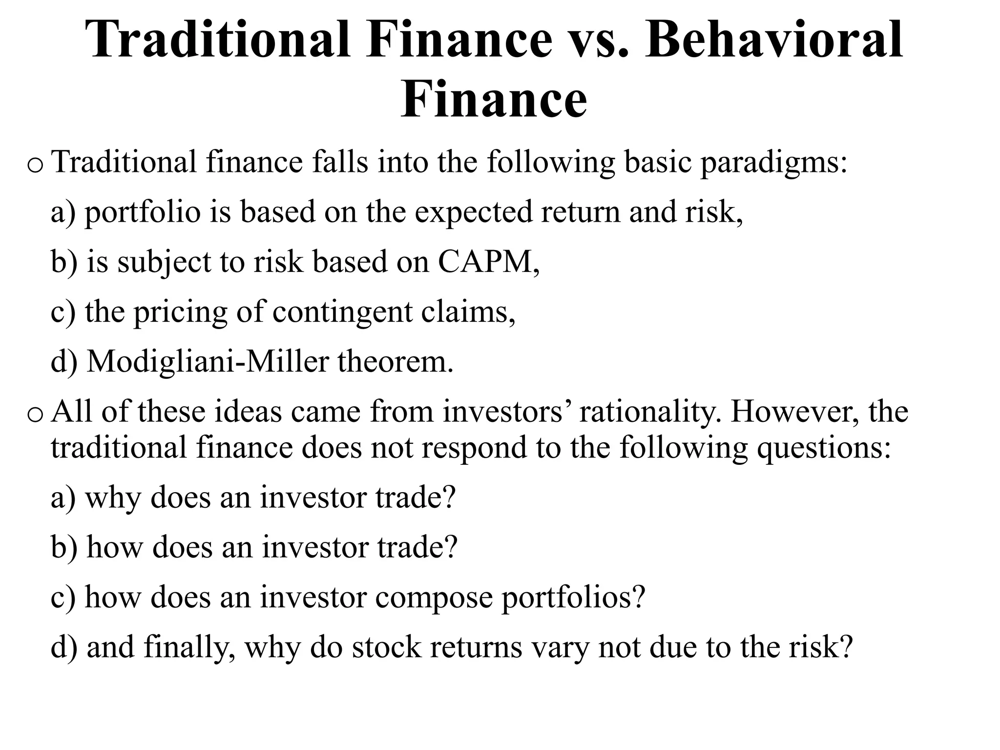Behavioral Finance Overview | PPTX