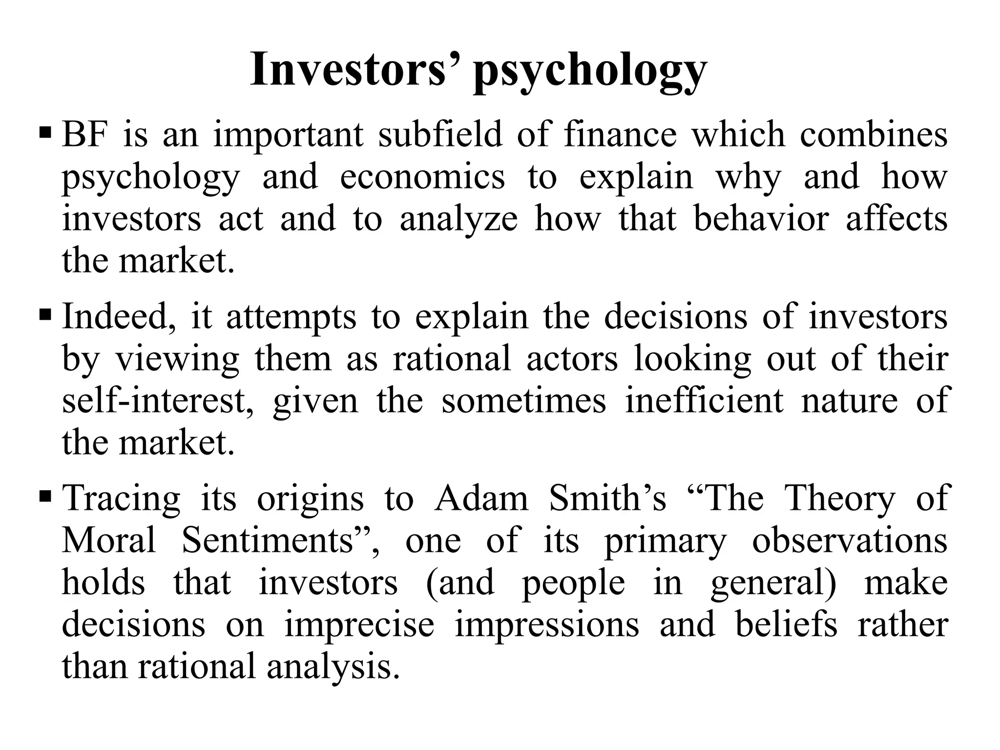 Behavioral Finance Overview | PPTX