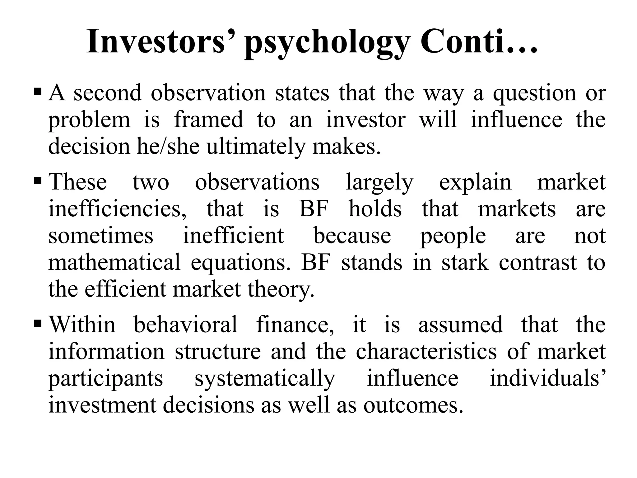 Behavioral Finance Overview | PPTX