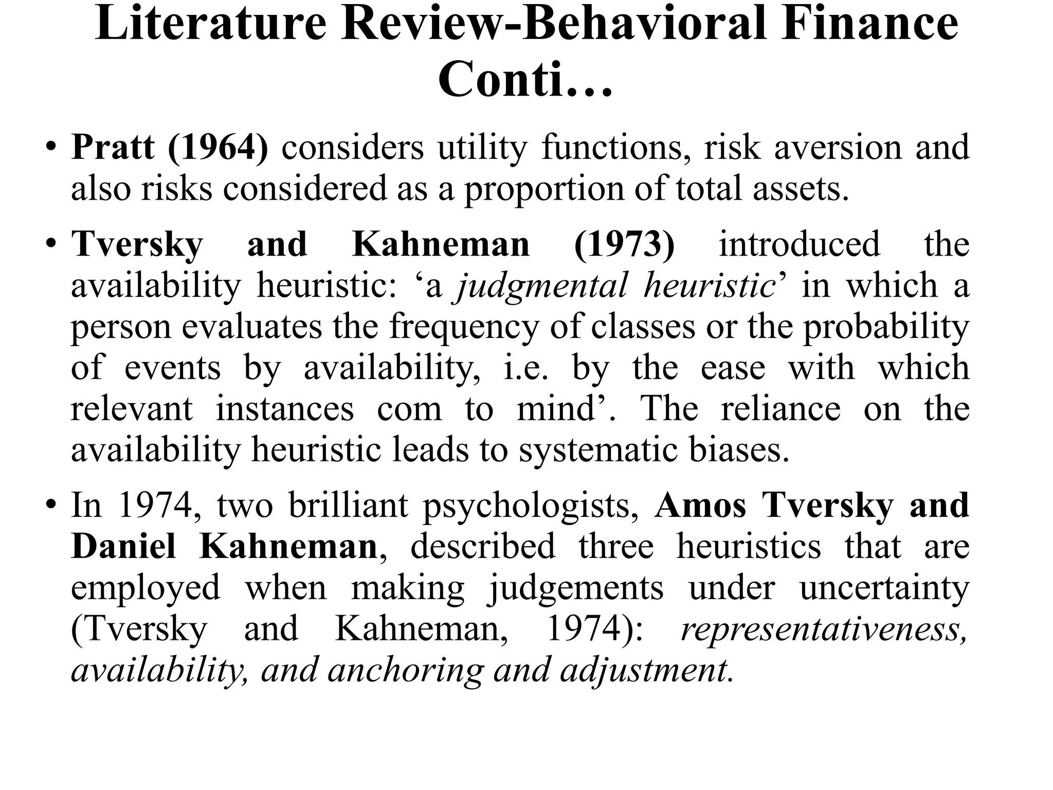 Behavioral Finance Overview | PPTX