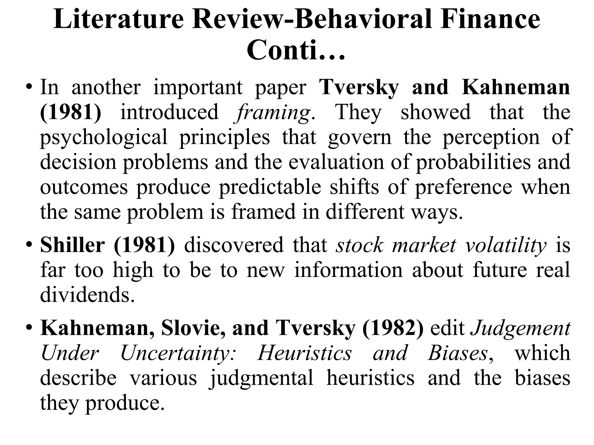 Behavioral Finance Overview | PPTX