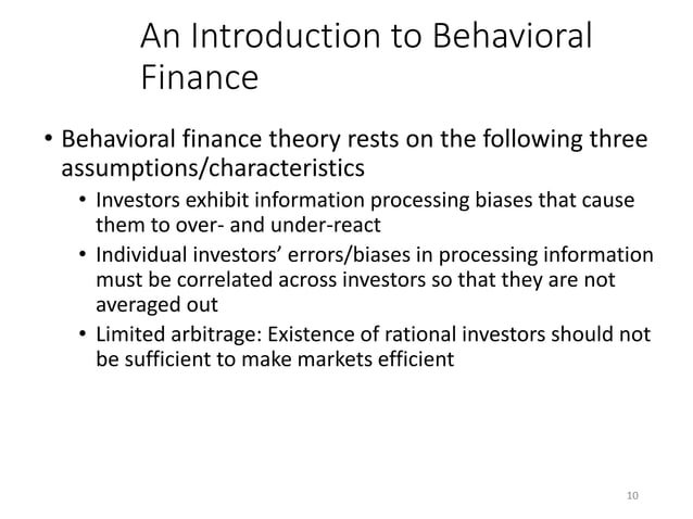 Behavioral Finance Overview | PPTX | Stocks and Bonds | Personal Investing