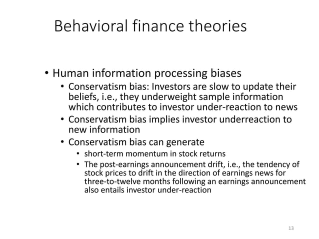 Behavioral Finance Overview | PPTX | Stocks and Bonds | Personal Investing