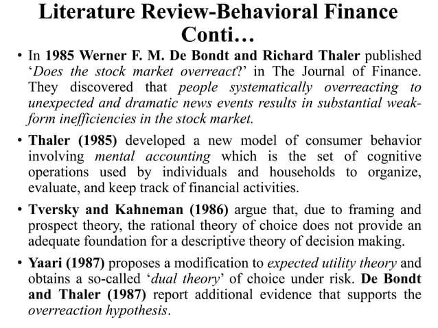 Behavioral Finance Overview | PPTX | Stocks and Bonds | Personal Investing