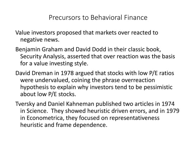 Behavioral Finance Overview | PPTX | Stocks and Bonds | Personal Investing