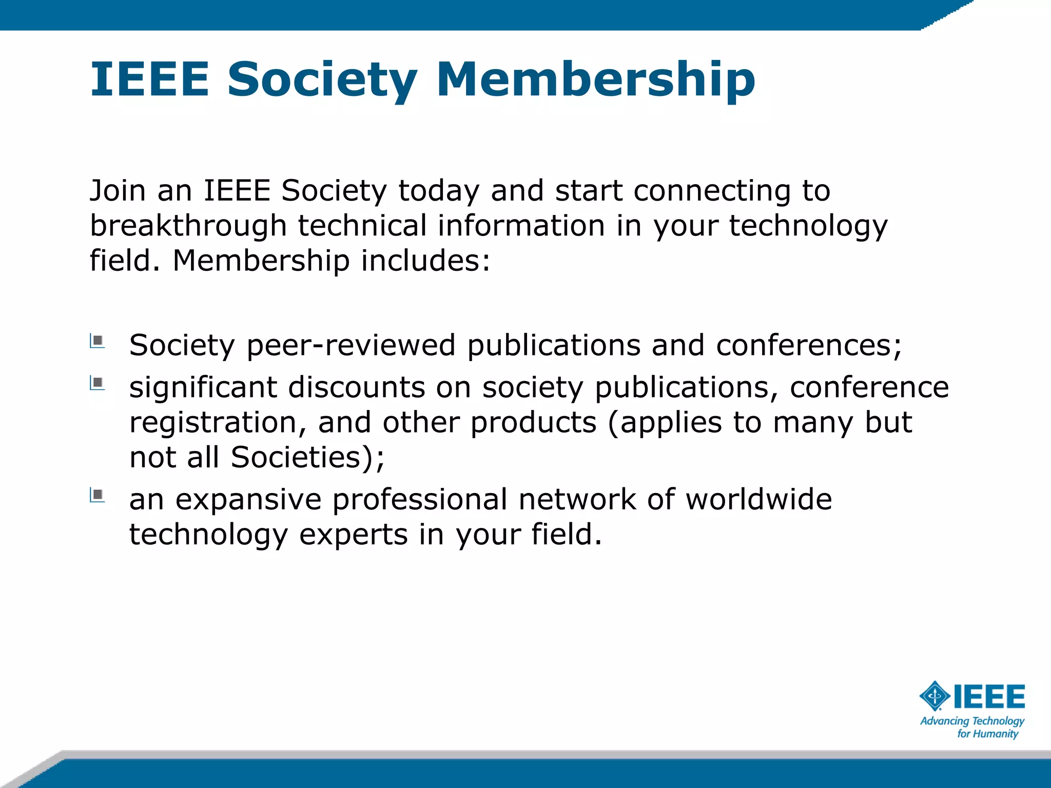 Benefits of IEEE Membership and Join IEEE.ppt