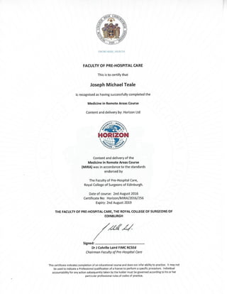 Joseph-Teale -MIRA Certificate | PDF