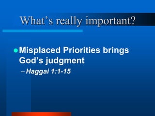 Biblical Priorities | PPT