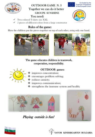 2 Big Outdoor games Project "Let's share our games!" | PDF