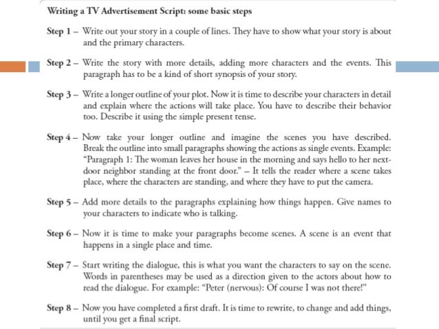 A TV advertising script