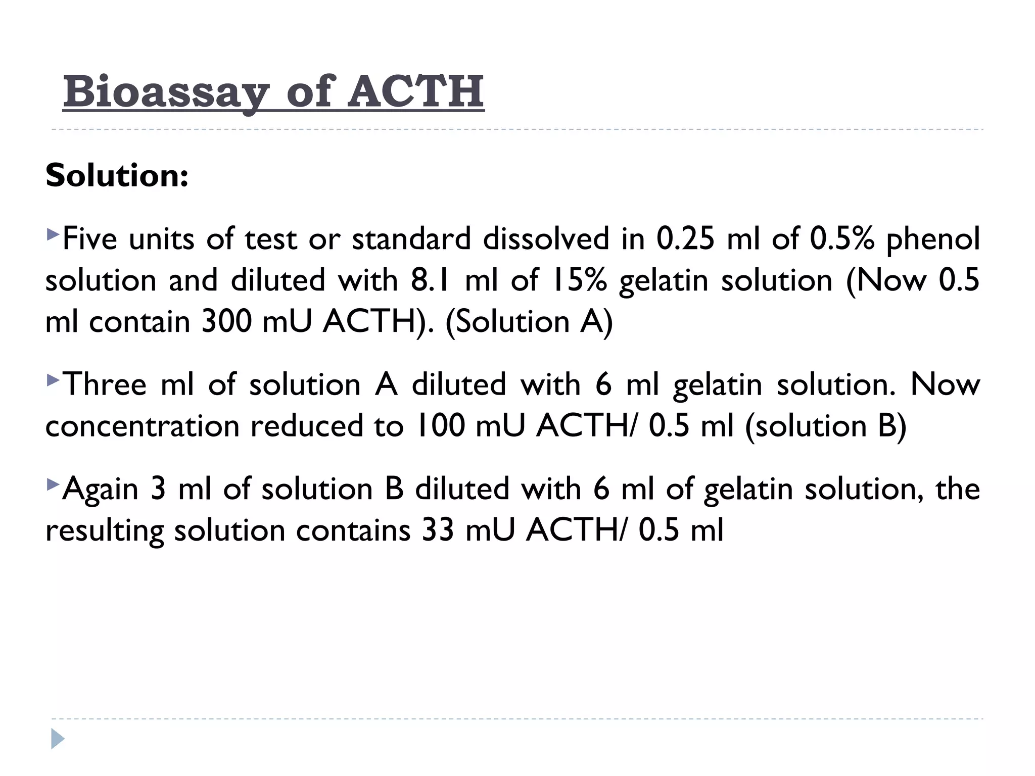 Bioassay of ACTH | PPT