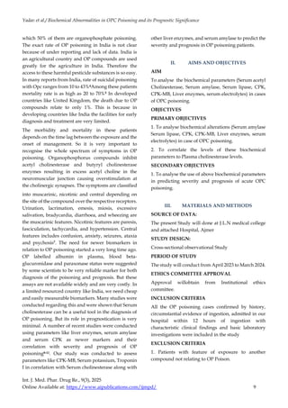 Biochemical Abnormalities in OPS Poisoning and its Prognostic ...