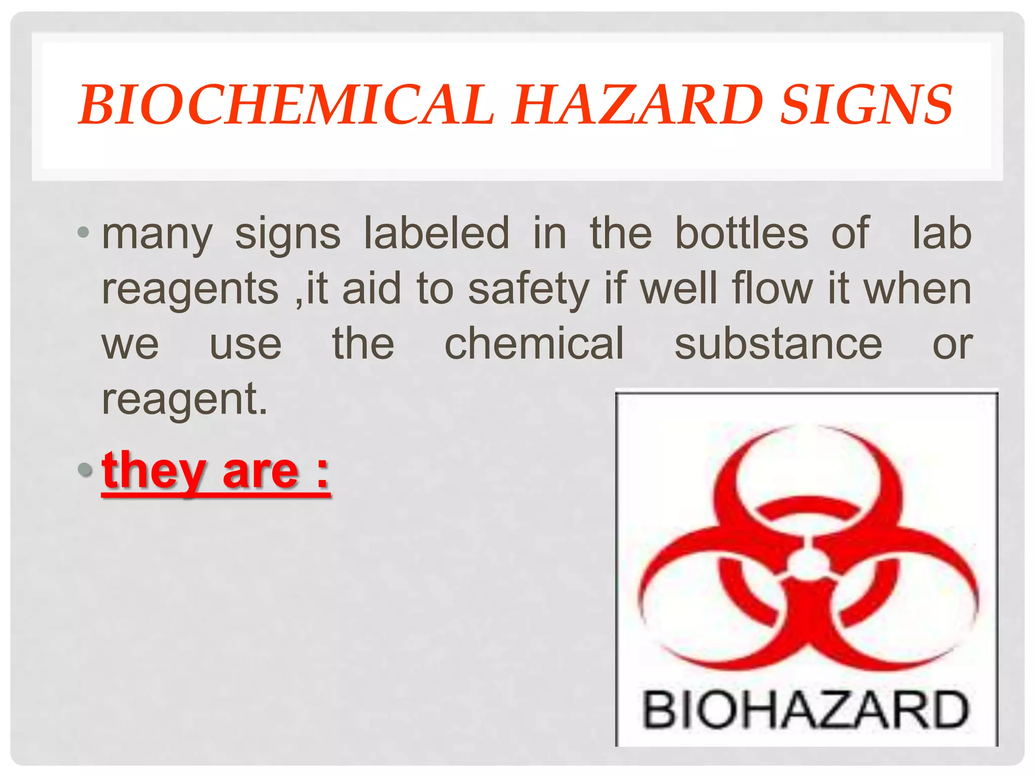 biochemical hazard signs | PPT
