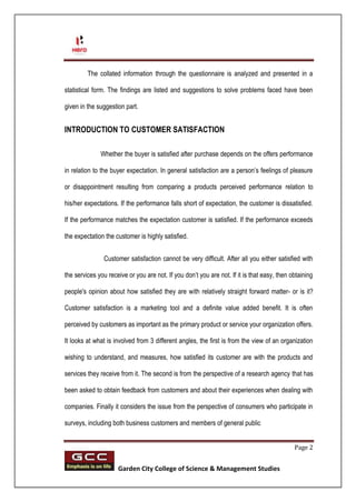 Customer satisfaction on Hero Motocop Ltd after split with Honda | DOCX
