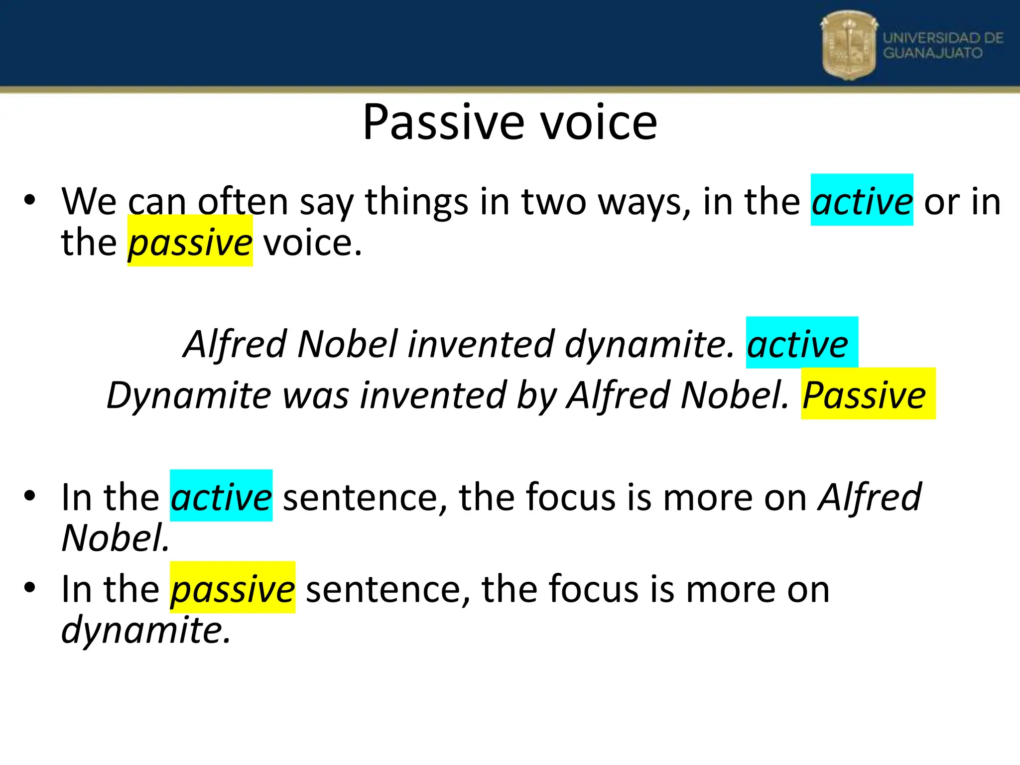 Use of Passive voice in English for Students of University | PPTX
