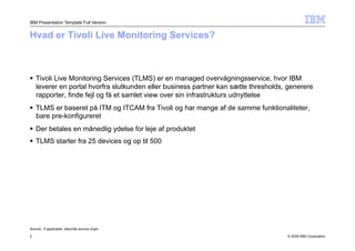 Tivoli Live Monitoring Service | PDF
