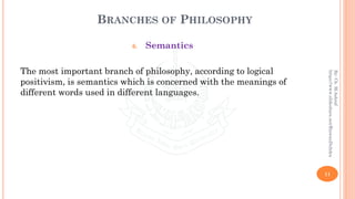 Branches of Philosophy in Philosophy of Education | PDF
