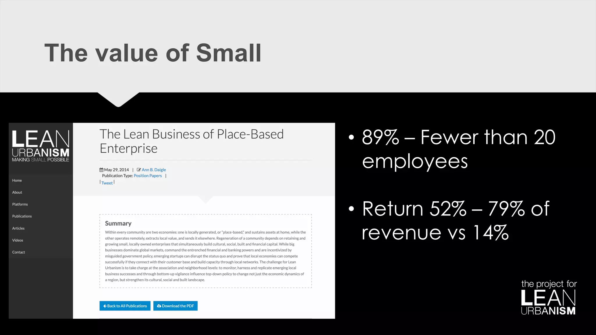 The value of small-scale development & how to enable it - Brian Falk | PPT