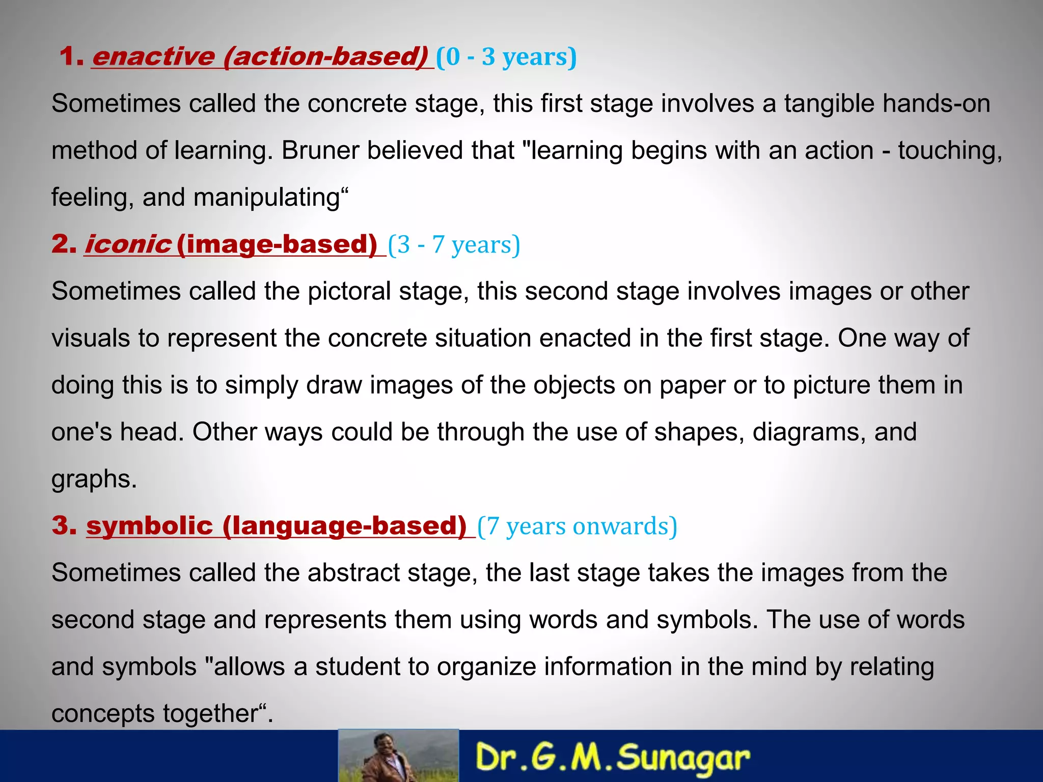 BRUNER’S THEORY OF COGNITIVE DEVELOPMENT | PPTX