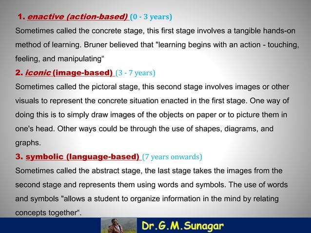 BRUNER’S THEORY OF COGNITIVE DEVELOPMENT | PPTX | Education