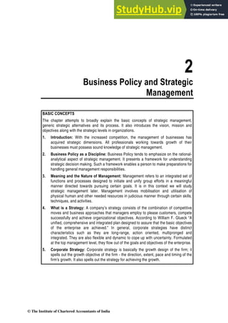 2 Business Policy And Strategic Management BASIC CONCEPTS | PDF ...