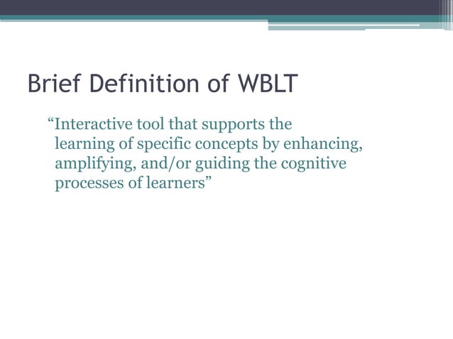 Evaluating Web Based Learning Tools Ppt